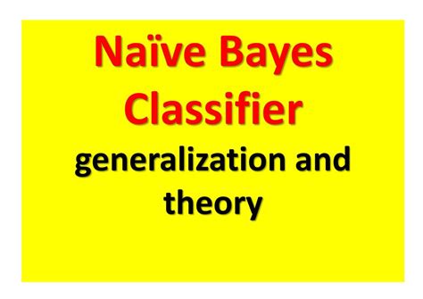 Naïve Bayes Classifier Ppt Download