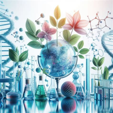 Colourful Plant Dna Spring Time Growth Generative Ai Illustration Stock Illustration