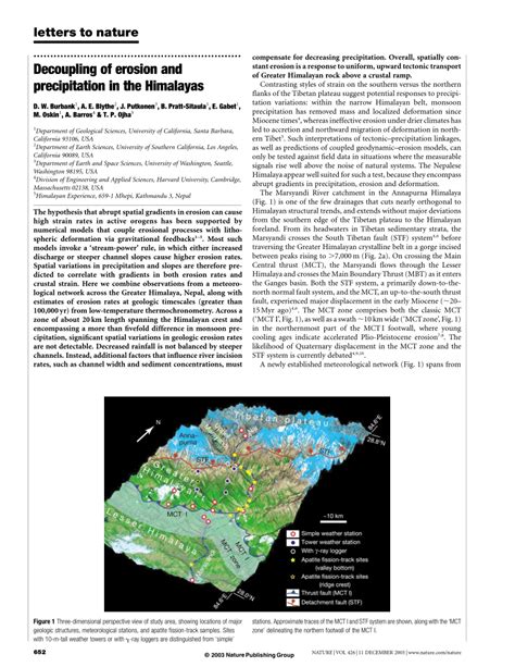PDF Decoupling Of Erosion And Precipitation In The Himalaya