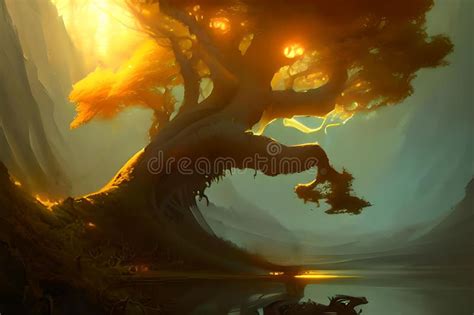 Fantasy Frontier Generative Ai Stock Illustration Illustration Of