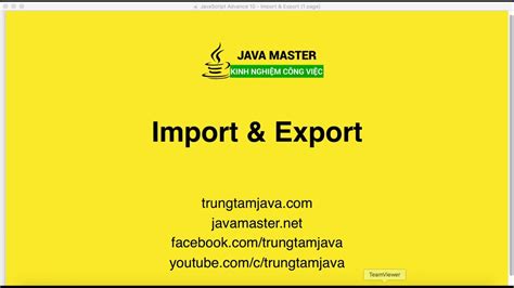 JavaScript Advance Import Export JMaster io Trung Tâm Java YouTube