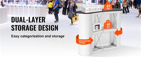 Vevor Portable Tradeshow Podium Table 51 18 X 18 31 X 37