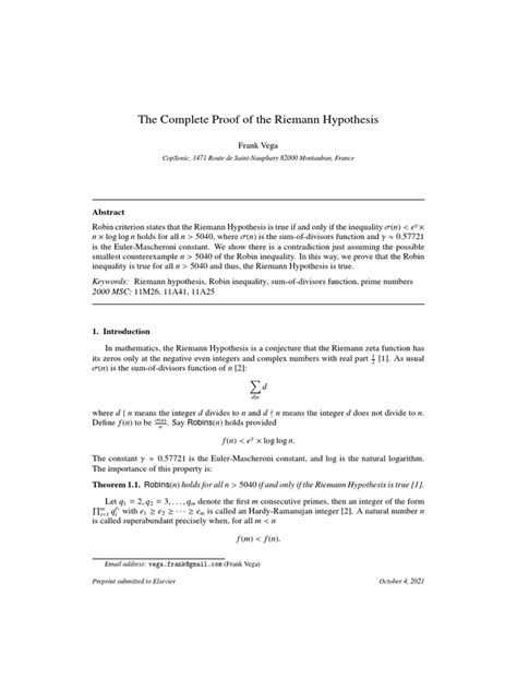 The Complete Proof Of The Riemann Hypothesis Download Free Pdf Mathematics Number Theory