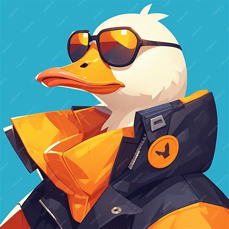 Premium Vector A Goose Pilot Cartoon Style