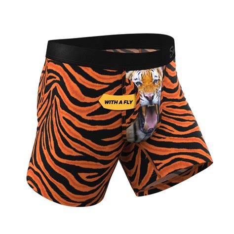 Tiger Print Ball Hammock® Pouch Underwear With Fly The Feral Feline