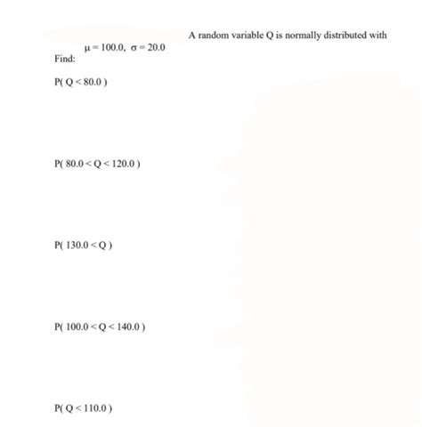 solved solve a d ﻿a random variable q ﻿is normally