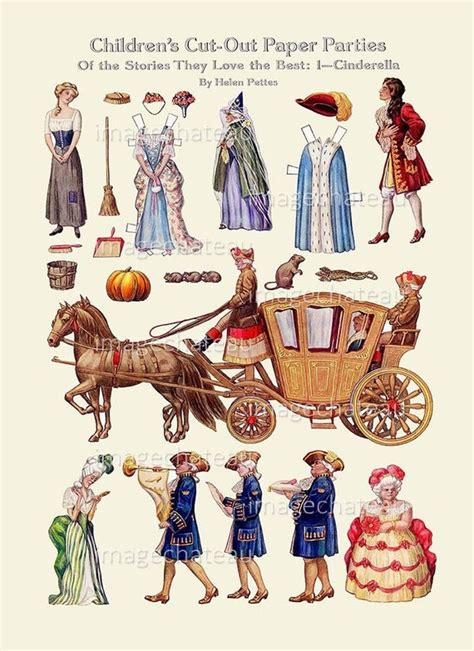 Buy Cinderella Cut Out Paper Dolls Digital Download Fairy