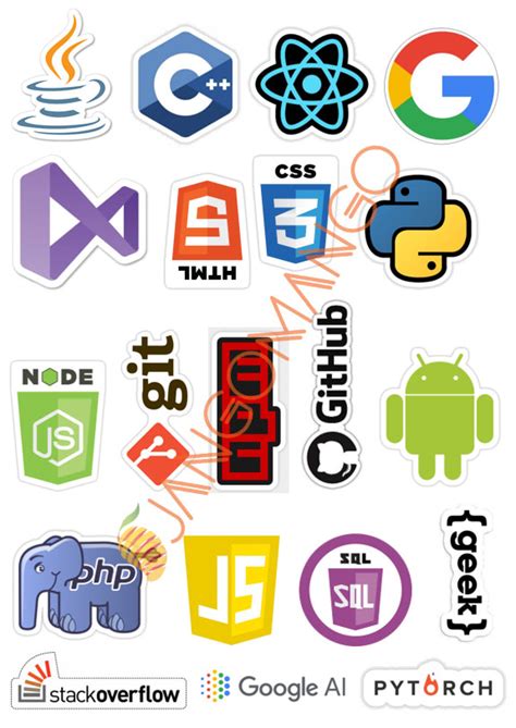 10 Pcs Programming Languages 9 0 New Logo Stickers Pack For Laptop