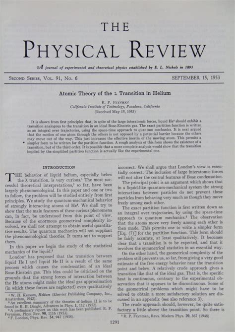 Atomic Theory Of The Lambda Transition In Liquid Helium Pp 1291 1301