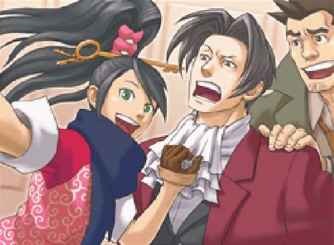 Kay Faraday Miles Edgeworth And Detective Gumshoe In Ace Attorney