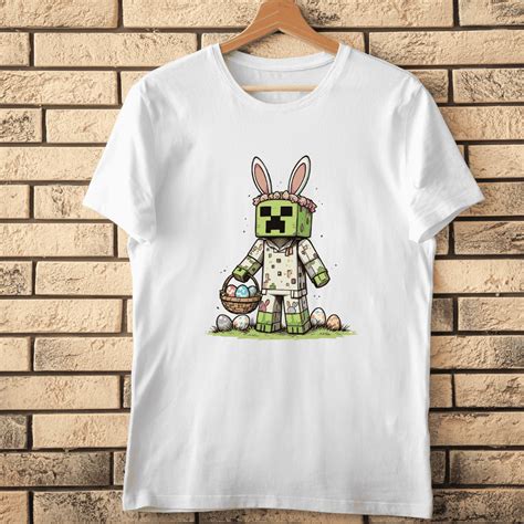 Creeper In Bunny Costume With Egg Basket T Shirt Design Masterbundles