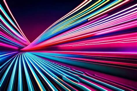 빈티지한 미학과 미래적인 디자인이 조화를 이룬 복고풍의 네온 조명 추상 배경 프리미엄 사진