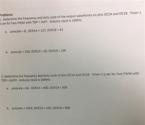 Solved Roblems Determine The Frequency And Duty Cycle Of Chegg