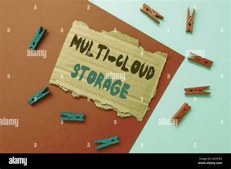 Sign Displaying Multi Cloud Storage Business Concept Use Of Multiple Cloud Computing And