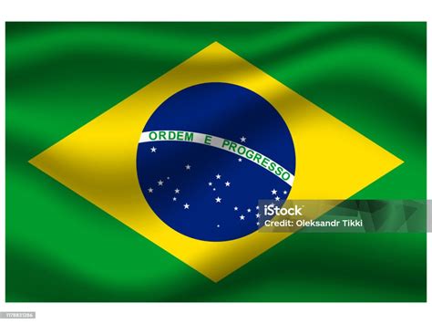 흰색 배경에 브라질 국기 흔들기와 그림자 효과 귀하의 비즈니스를 위해 원래 색상과 비율 벡터 일러스트레이션을 통해 모든 대륙 국가에서 설정됩니다 국가 지리적 지역에 대한