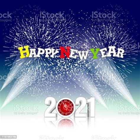 Bonne Année 2021 Avec Fond De Feu Dartifice Affichage De Feu Dartifice