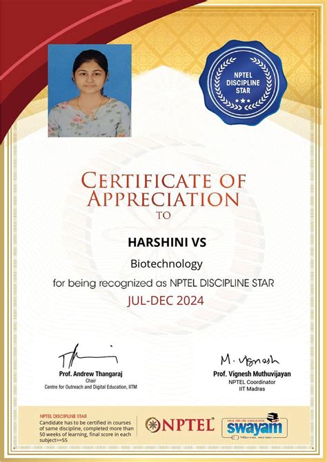 Harshini V S On Linkedin Nptel Lifelonglearning Education Upskill