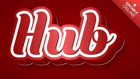 Hub | 3D With Red Gradient | Text Effect Generator