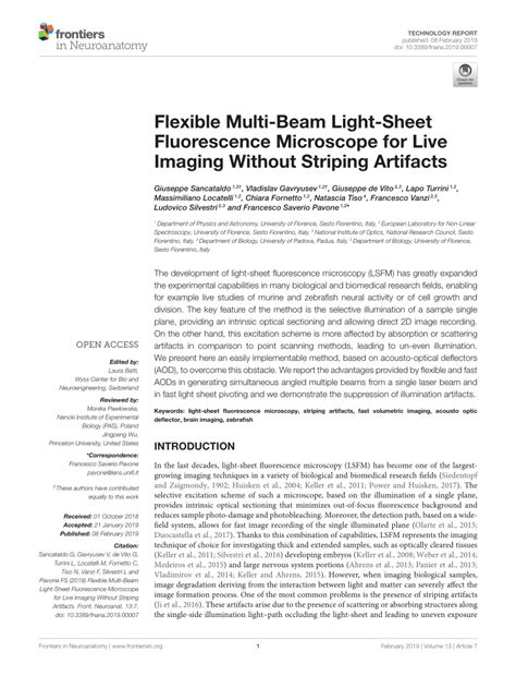 Pdf Flexible Multi Beam Light Sheet Fluorescence Microscope For Live Imaging Without Striping