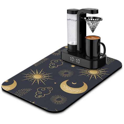 Gothic Celestial Coffee Maker Mat Spiritual And Cosmic Design With Moon