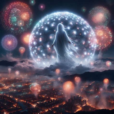 159 26 Ghost Shells Large Spherical Fireworks That Stock Image