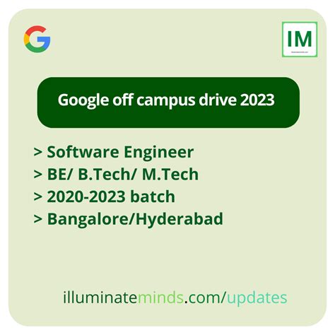 Google Off Campus Drive Software Engineer Be B Tech M Tech Batch