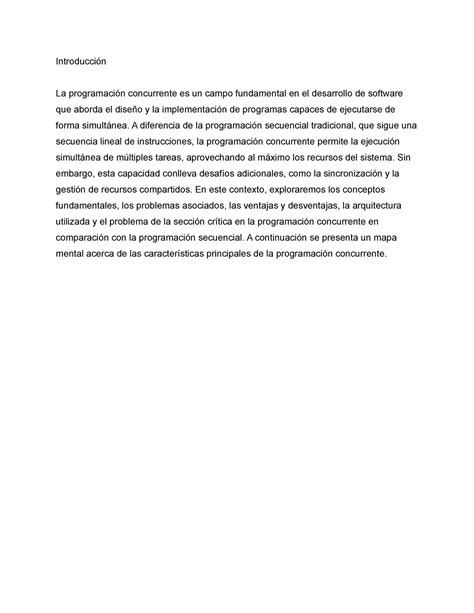 A1 MAPA Mental Introducción La programación concurrente es un campo