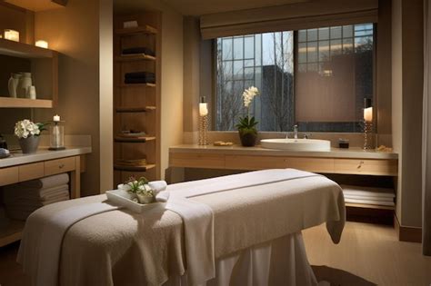 Premium Ai Image A Contemporary Spa Salon Has A Towel Placed On A