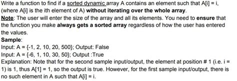 Solved Write A Function To Find If A Sorted Dynamic Array A Chegg Com