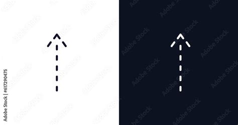 Up Broken Line Arrow Icon Thin Line Up Broken Line Arrow Icon From User Interface Collection