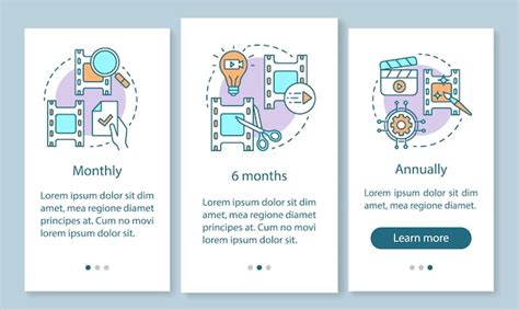 Premium Vector Video Editor Subscription Onboarding Mobile App Page Screen With Linear