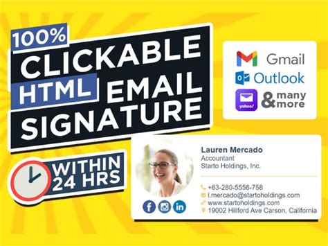 A Responsive Html Email Signature Upwork