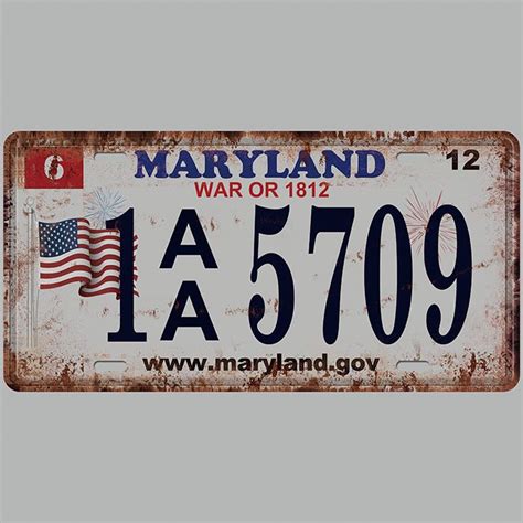 MARYLAND Car Plates Number USA License Plate Garage Plaque Metal