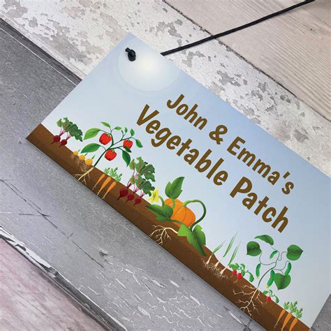 Personalised Vegetable Patch Sign Allotment Greenhouse Ts Garden