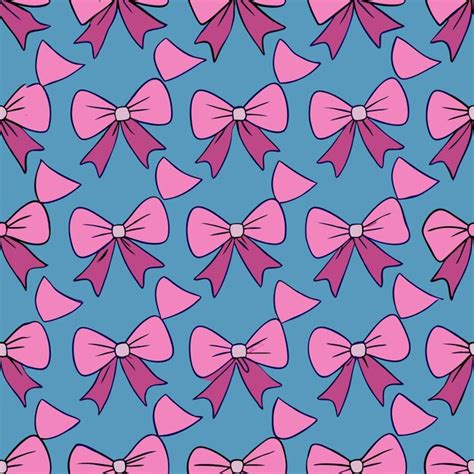 Pink Bow Tie Seamless Pattern Vector Illustration Premium Ai