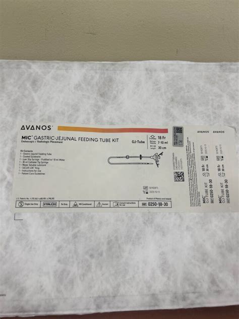 New AVANOS MEDICAL 0250 18 30 MIC GASTRIC JEJUNAL FEEDING TUBE KIT
