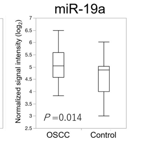 Comparison Of Normalized Signal Intensities Of Three Micrornas In Oral