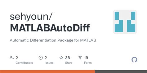 GitHub Sehyoun MATLABAutoDiff Automatic Differentiation Package For MATLAB