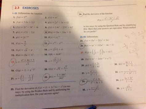 Solved EXERCISES Differentiate The Function Chegg