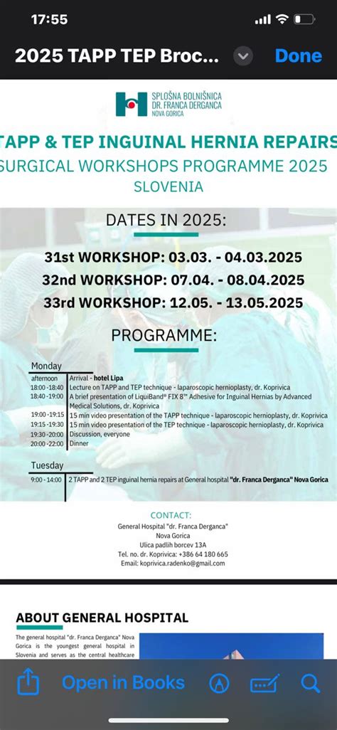 Dear Colleaguesin Front Of You Is The Program Of Laparoscopic Hernia Repair Workshops For 2025