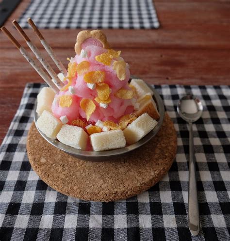 Shaved Ice With Syrup And Milk Stock Image Image Of Korean Shave