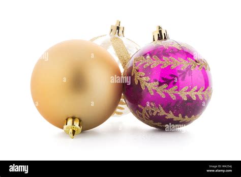 Christmas Decorative Balls On White Background Stock Photo Alamy