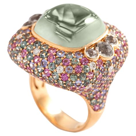 Lorenz Baumer Paris Victoria Quartz Sapphire Diamond Gold Ring At 1stdibs