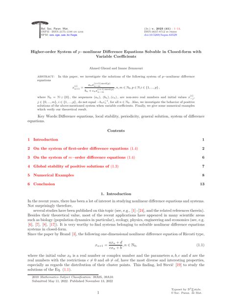 Pdf Higher Order System Of P Nonlinear Difference Equations Solvable