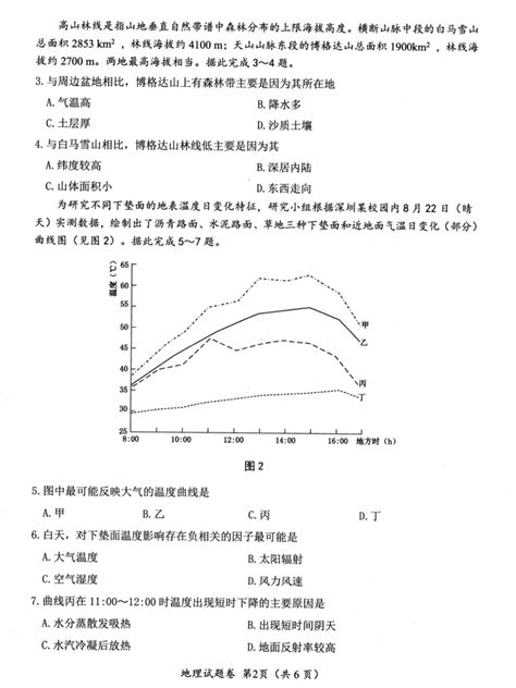 2025届绵阳一诊地理试卷及答案汇总 高考100