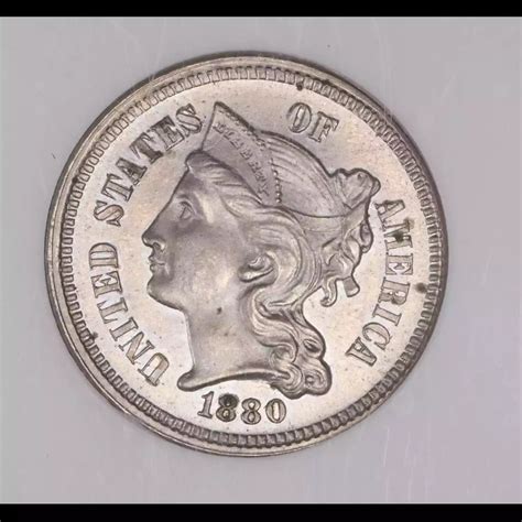 1880 Nickel Three Cent Pieces Ngc Ms 62 Hertels Coins Inc