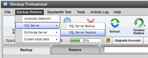 Ms Sql Restore Feature Of Ibackup Professional