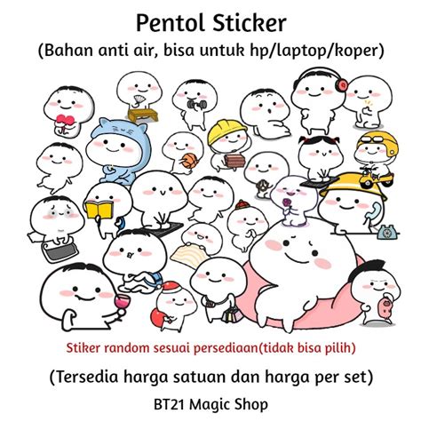 Jual Ready Stock 20pcs Pentol Stickers Stiker Pentol Anti Air