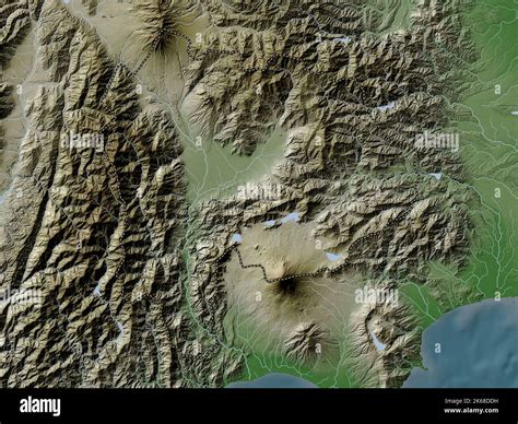 Yamanashi Prefecture Of Japan Elevation Map Colored In Wiki Style