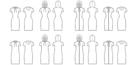 지퍼업 후드 드레스 의 짧은 소매 무릎 길이 오버사이즈 장착 바디기술 패션 일러스트 0명에 대한 스톡 벡터 아트 및 기타 이미지 0명 검은색 공란 Istock